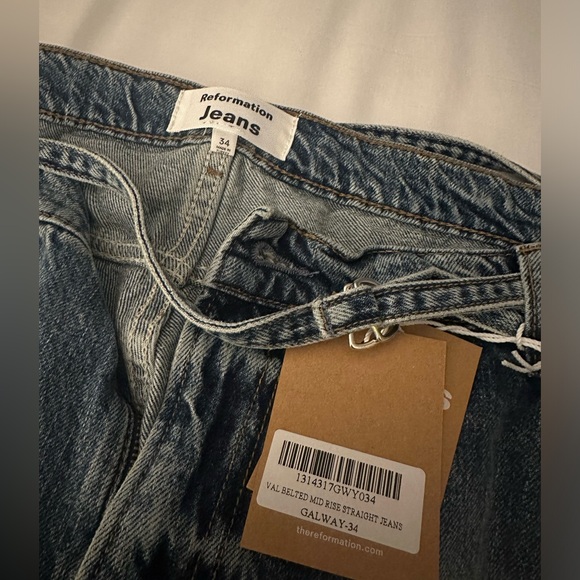 Reformation | Jeans | Reformation Val Belted Midrise Straight Jeans ...